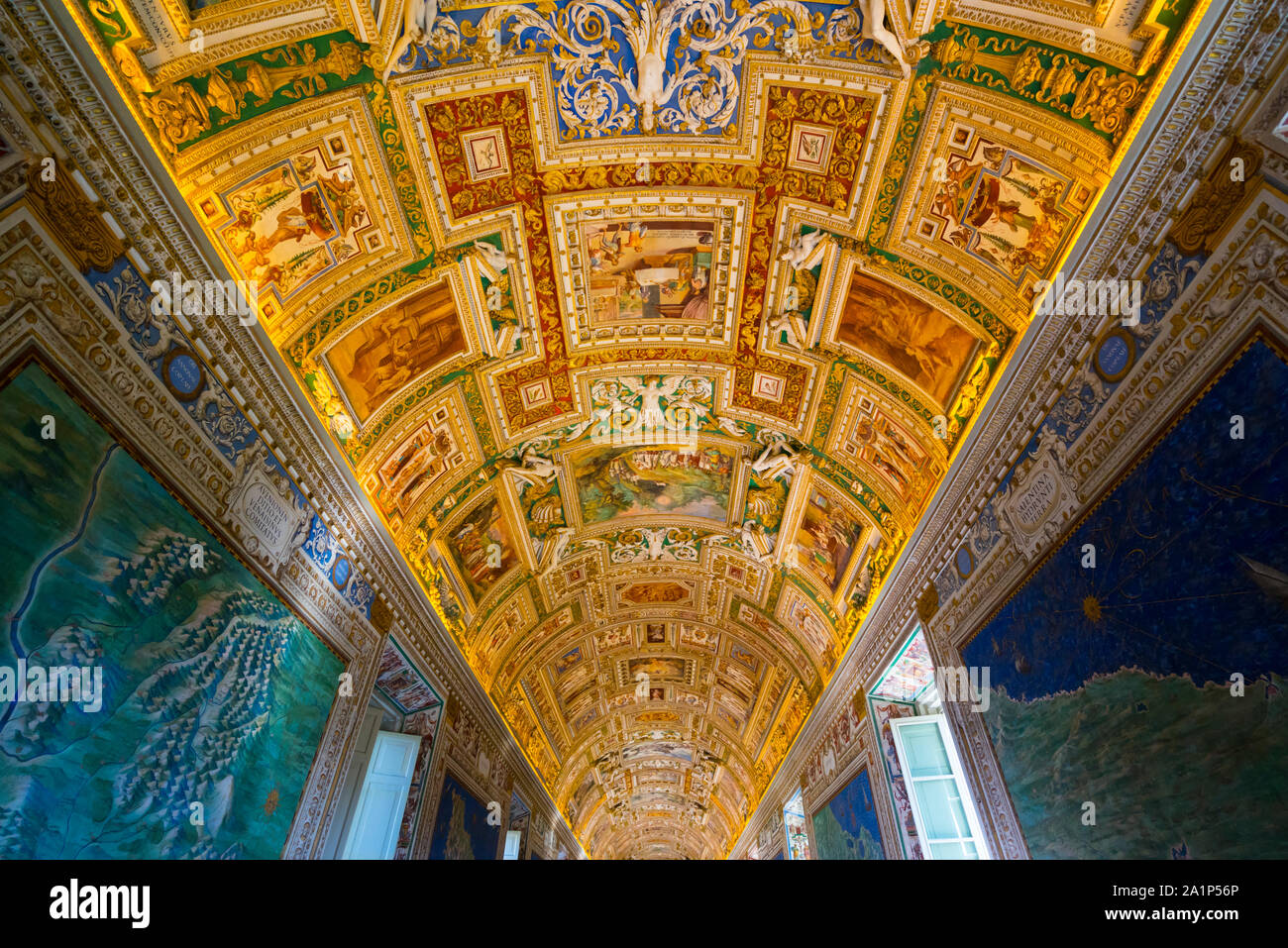Geographic Maps Gallery, Vatican Museums, Vatican, Rome, Italy, Europe ...