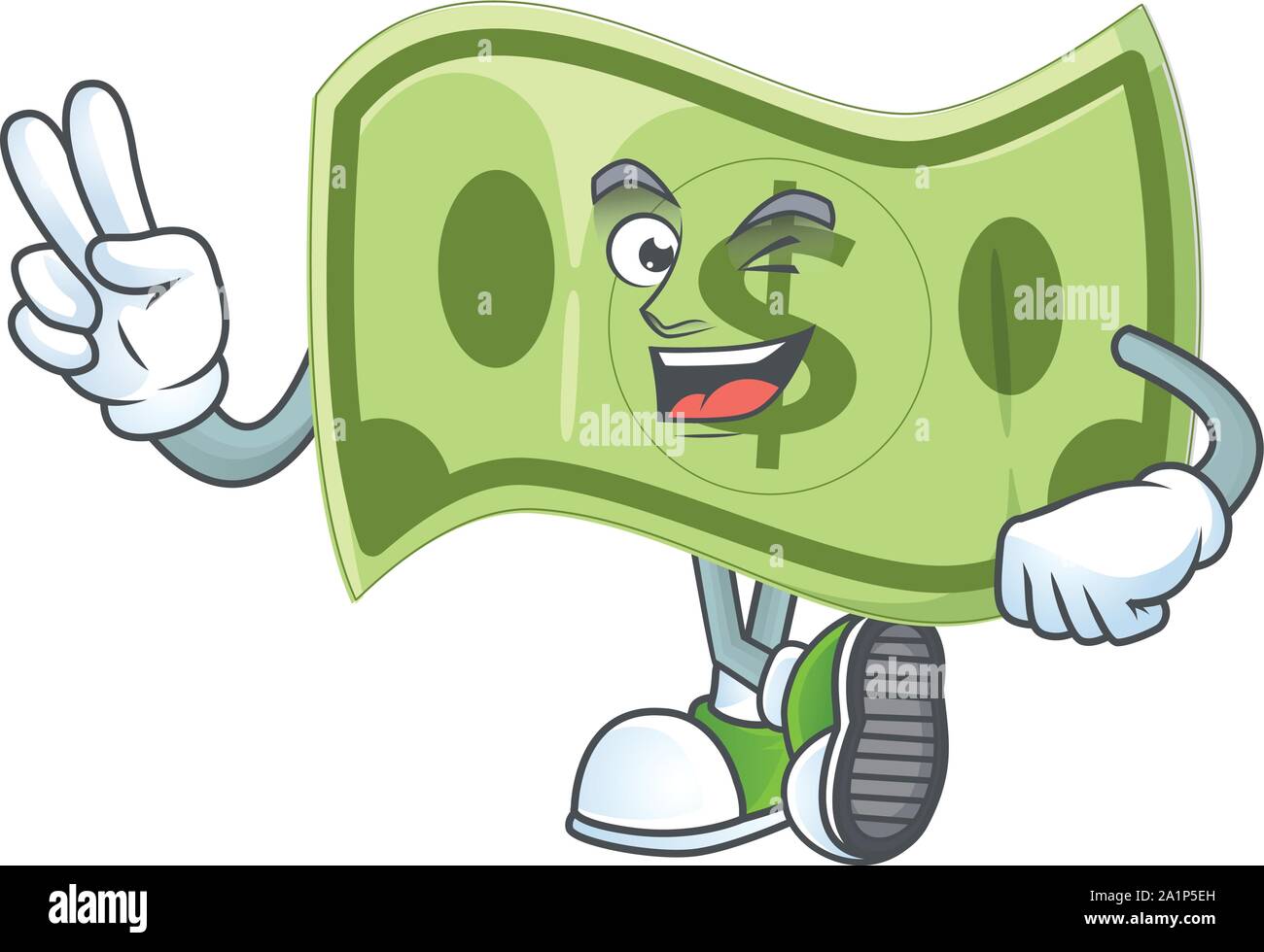 Two finger paper money character on white background Stock Vector Image ...