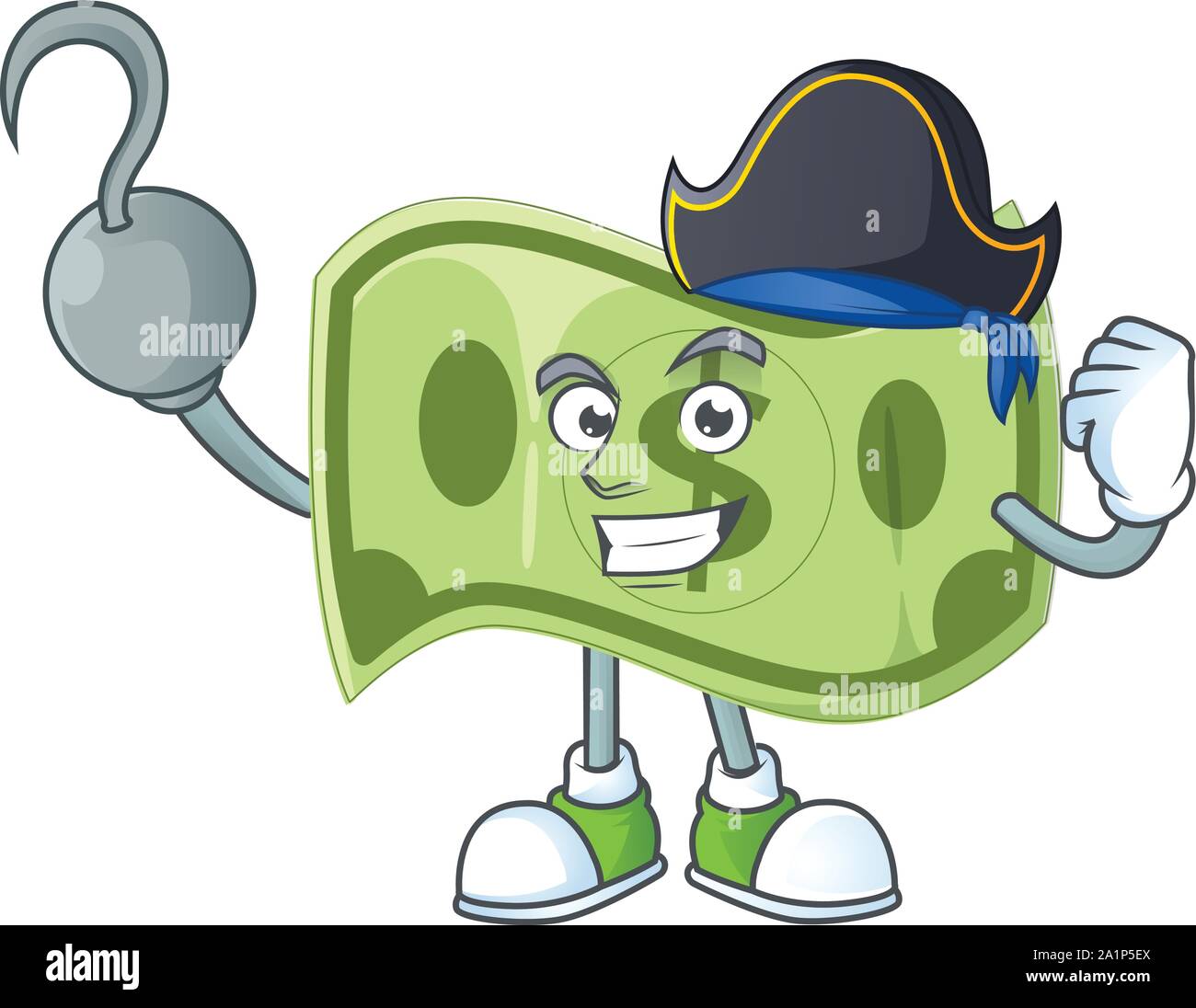 Pirate paper money cartoon character with mascot Stock Vector Image ...