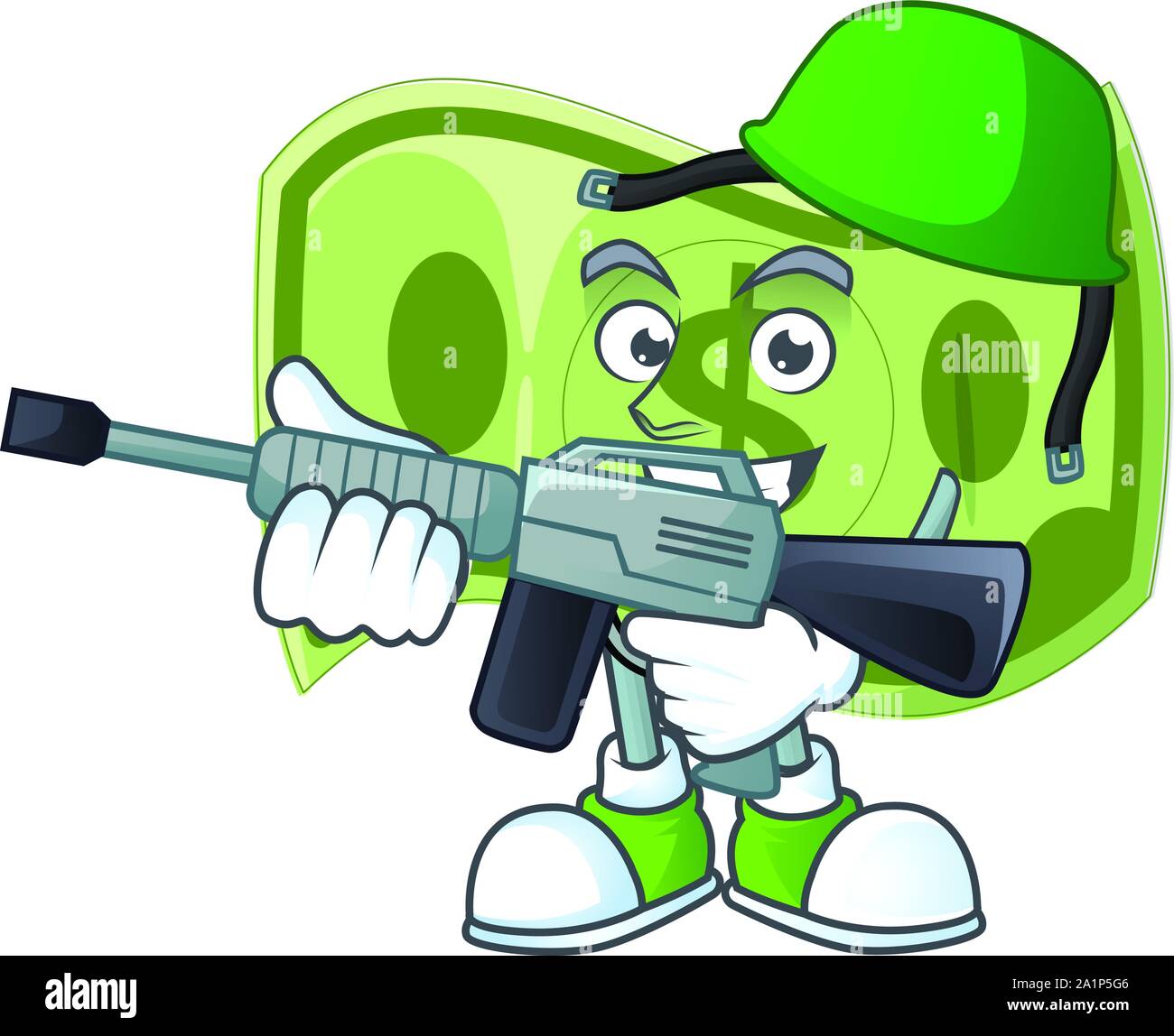 Army paper money cartoon character with mascot Stock Vector Image & Art ...