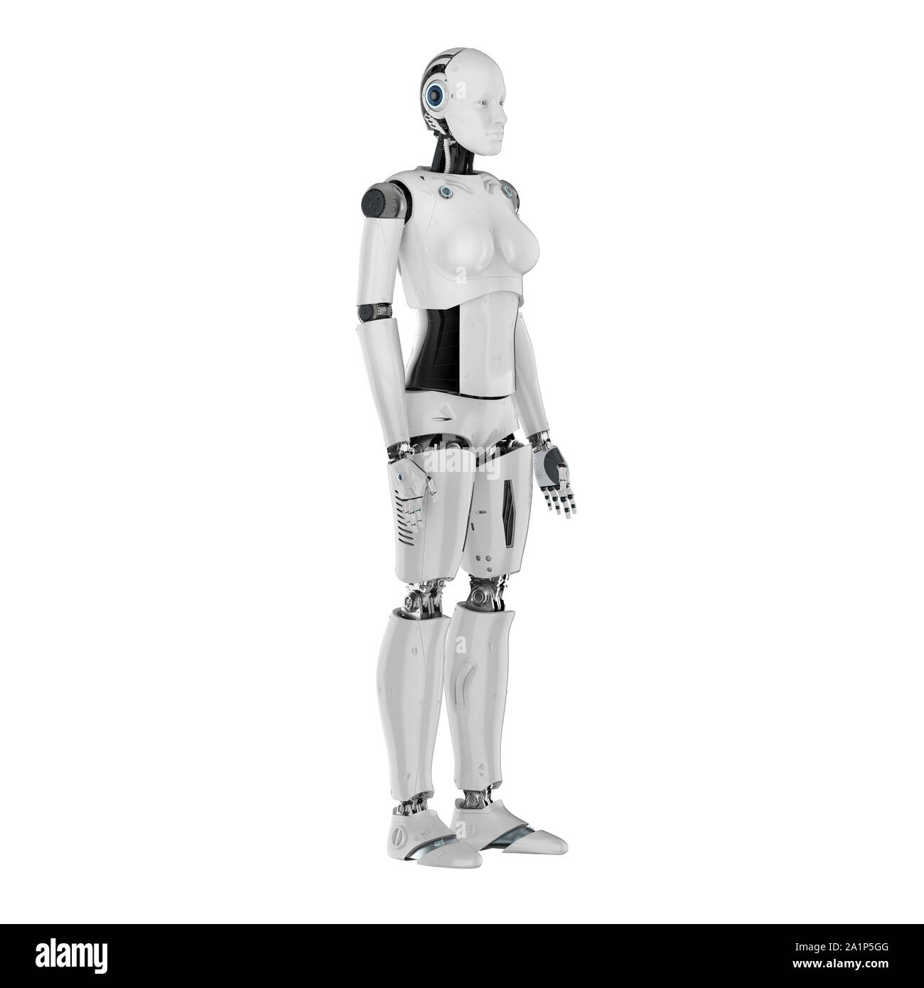 3d rendering female cyborg or robot full body isolated on white Stock ...