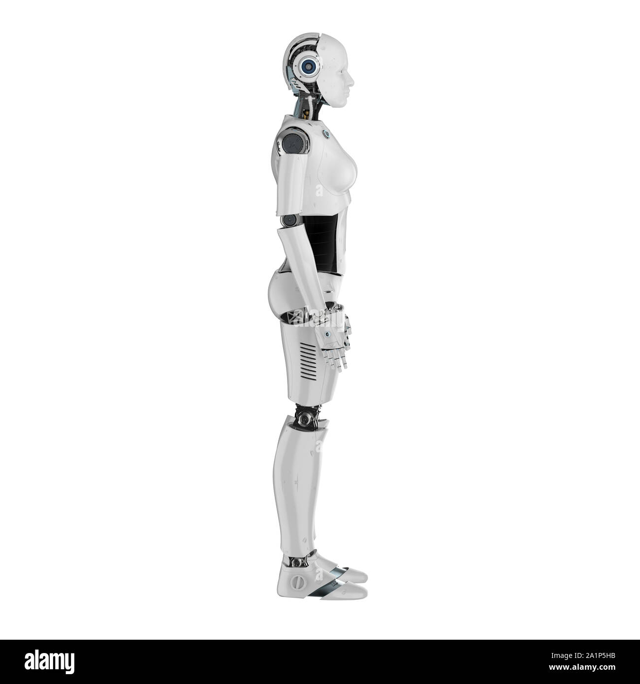 3d rendering female cyborg or robot full body isolated on white Stock ...