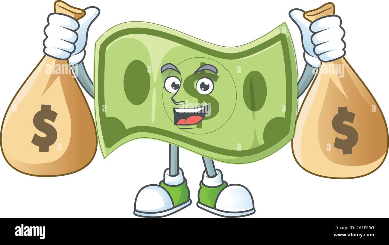 With money bag paper money cartoon character with mascot Stock Vector ...