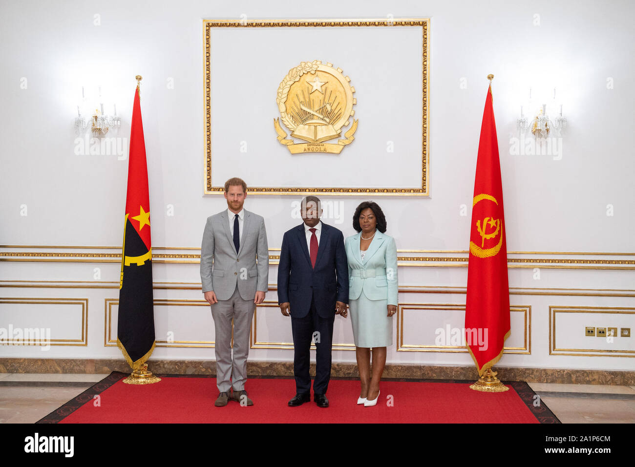 The Duke of Sussex meets with the President of Angola Joao Lourenco and ...