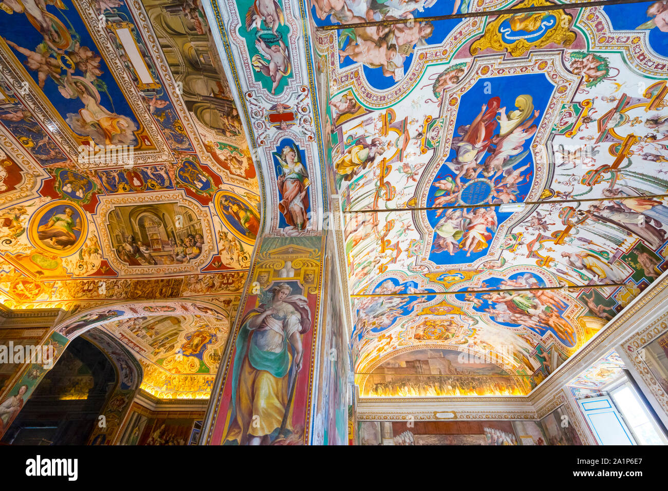Vatican Library, Vatican Museums, Vatican, Rome, Italy, Europe Stock ...
