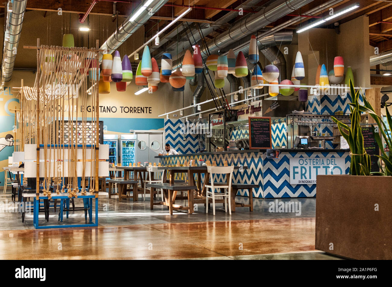 Bologna / Italy - September 24 2019: interior design Fico Eataly World ...