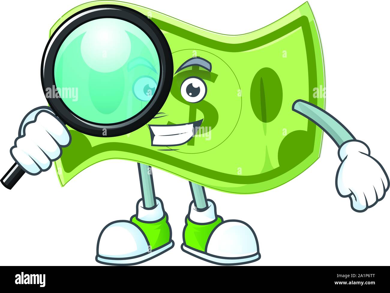 Detective paper money character on white background Stock Vector Image ...