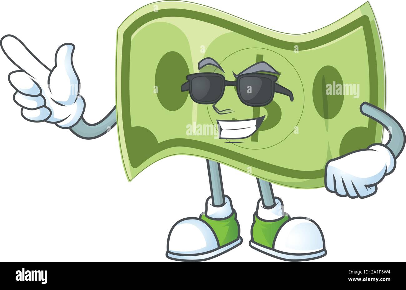 Super cool paper money character on white background Stock Vector Image ...