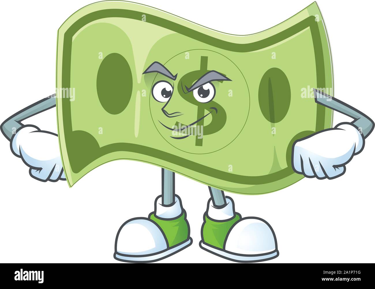 Smirking paper money character on white background Stock Vector Image ...