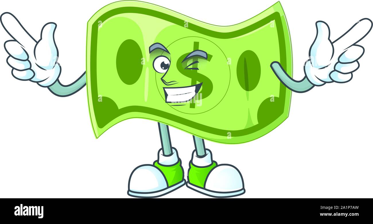 Wink paper money character on white background Stock Vector Image & Art ...