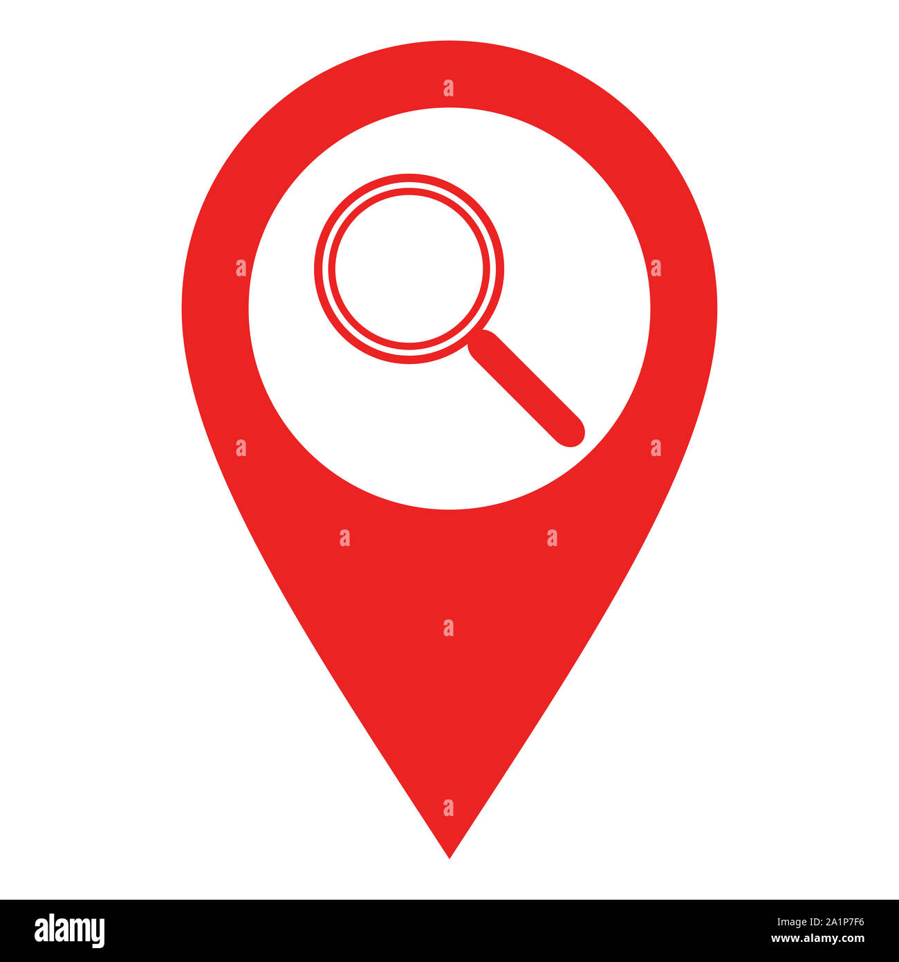 Magnifier and location pin Stock Photo - Alamy