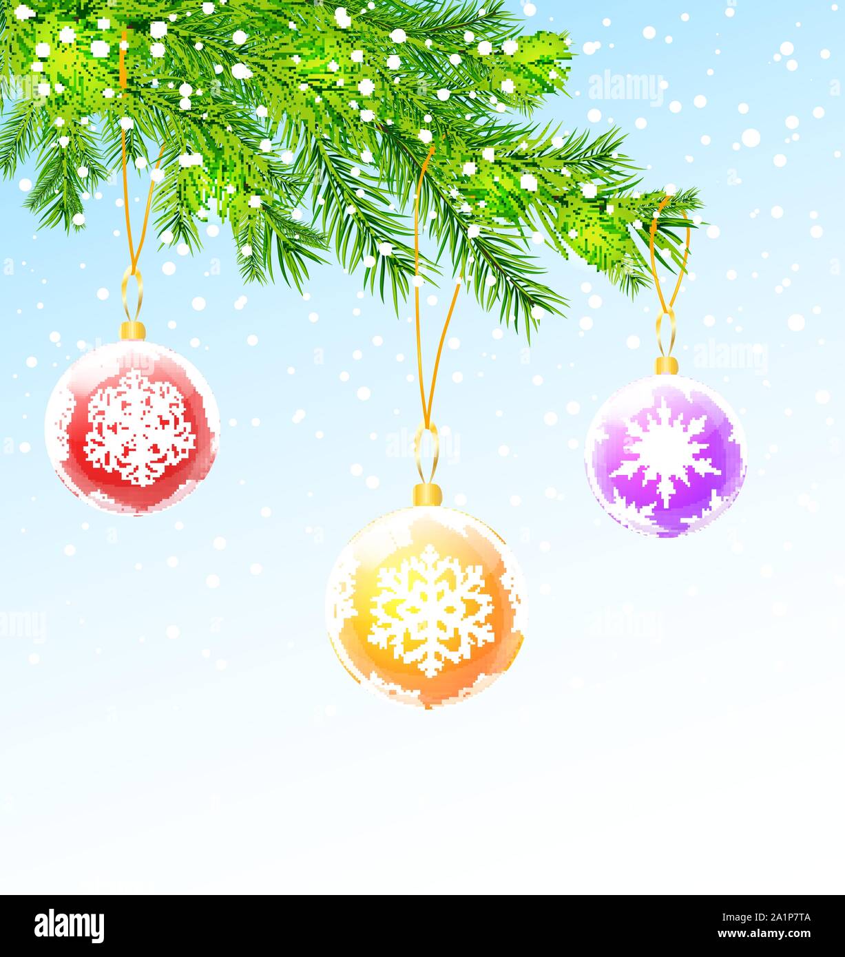 Christmas background tree red balls Stock Vector Images - Alamy
