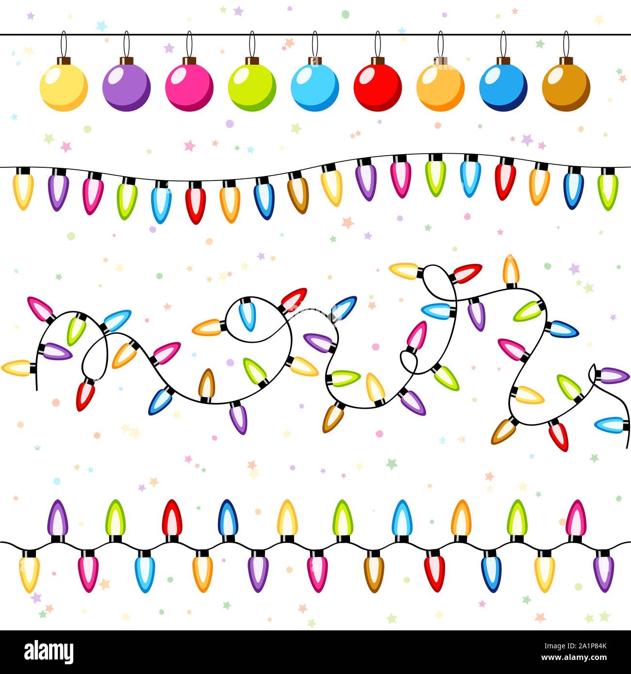 Christmas light bulbs garlands background vector Stock Vector Image ...