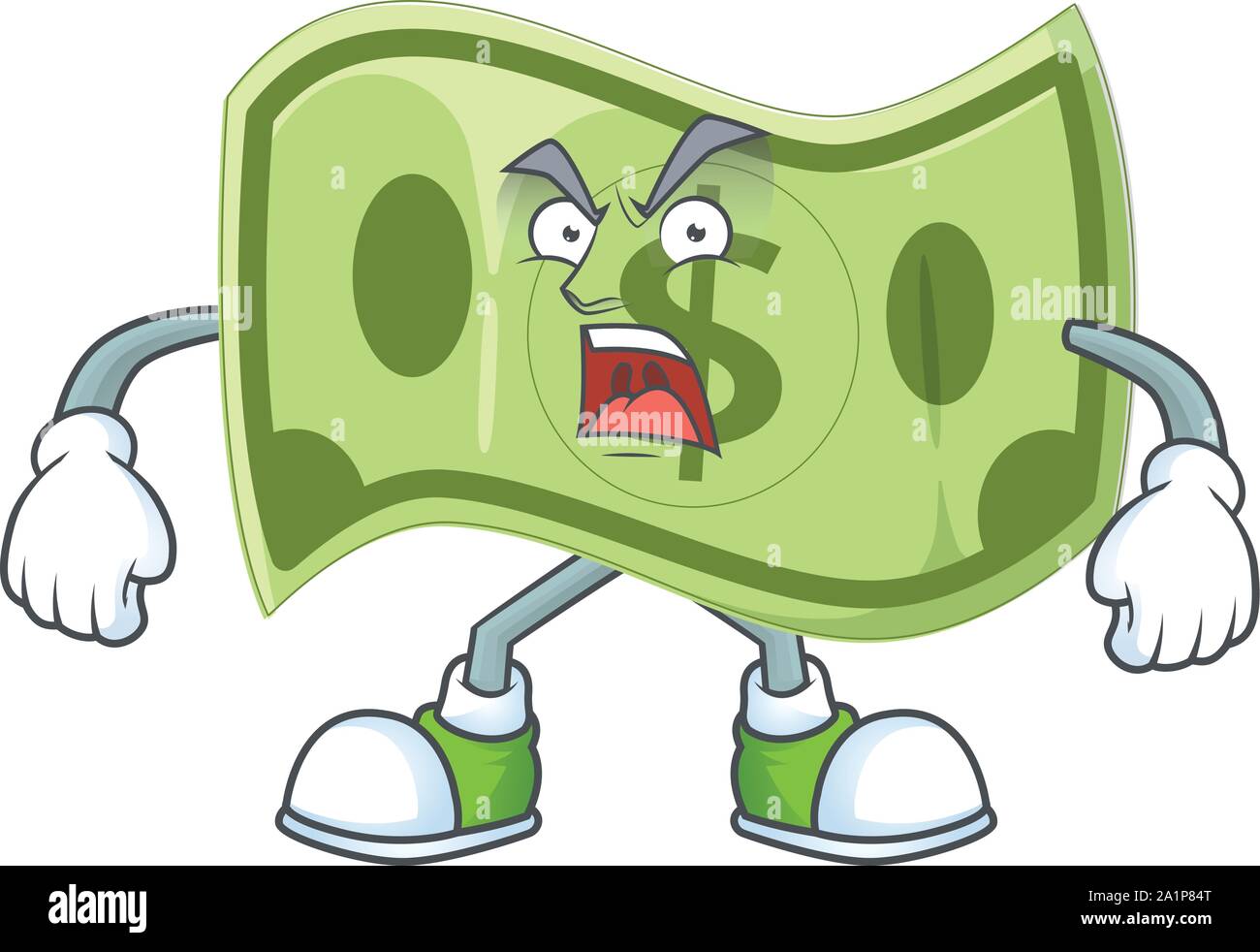 Angry paper money cartoon character mascot style Stock Vector Image ...