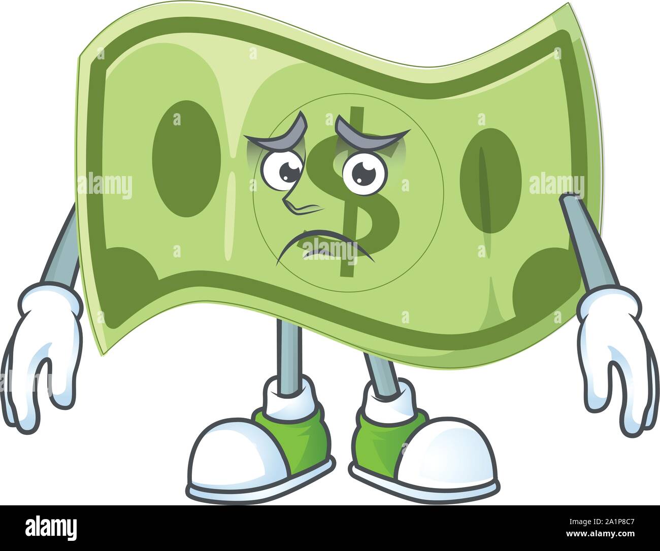 Afraid paper money cartoon character mascot style Stock Vector Image ...