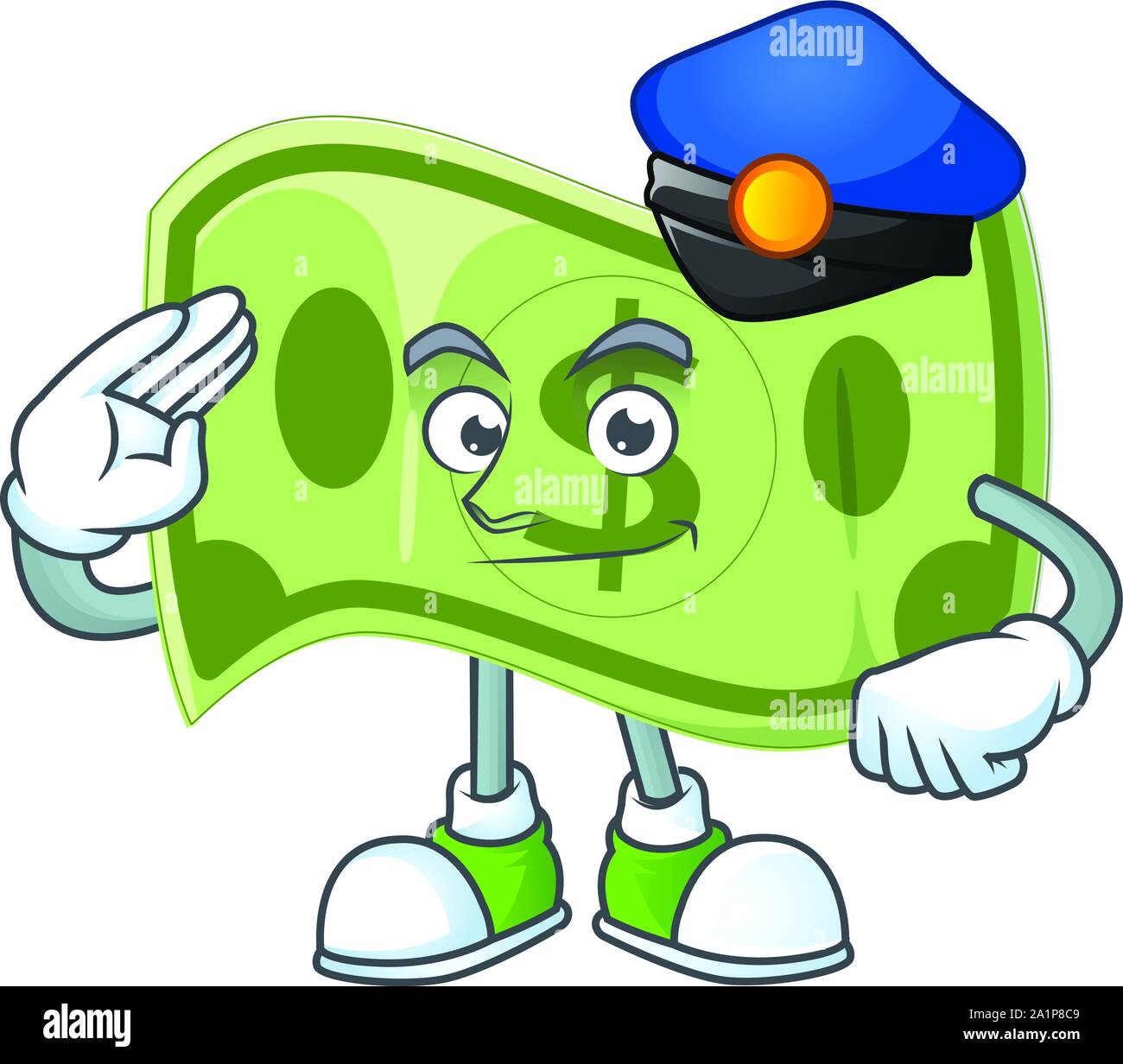 Police paper money cartoon character with mascot Stock Vector Image ...