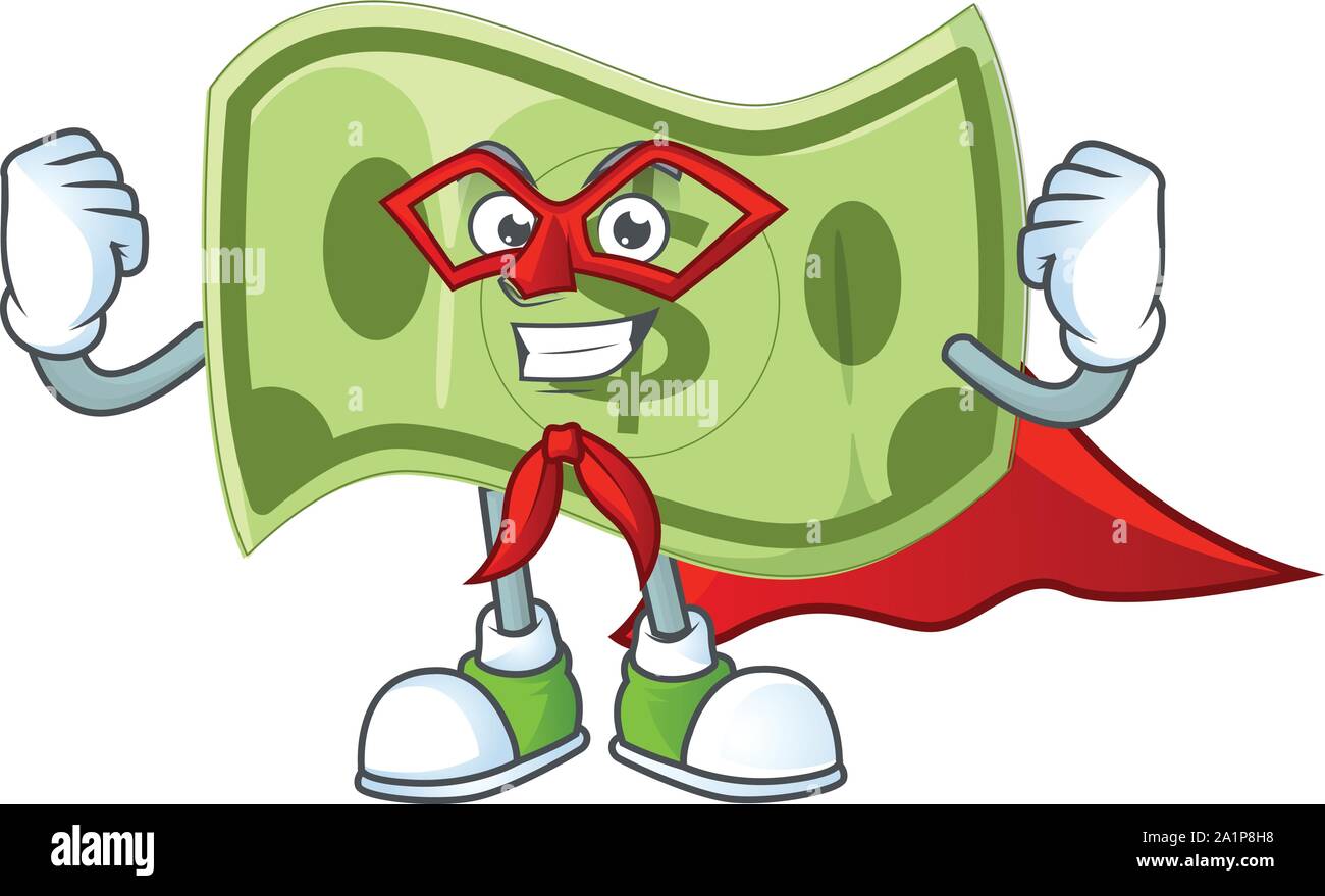 Super hero paper money character on white background Stock Vector Image ...