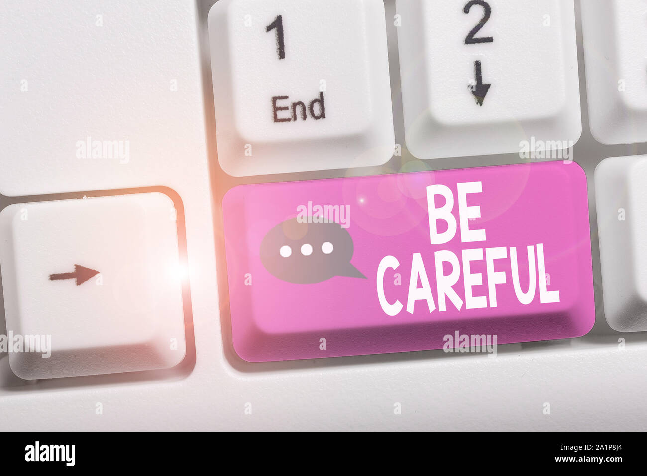Writing note showing Be Careful. Business concept for making sure of ...