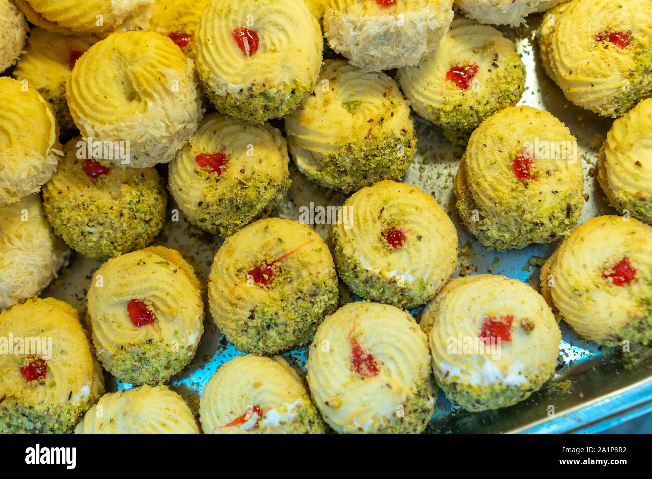 Middle Eastern fresh delicious Cookies showcased Stock Photo - Alamy