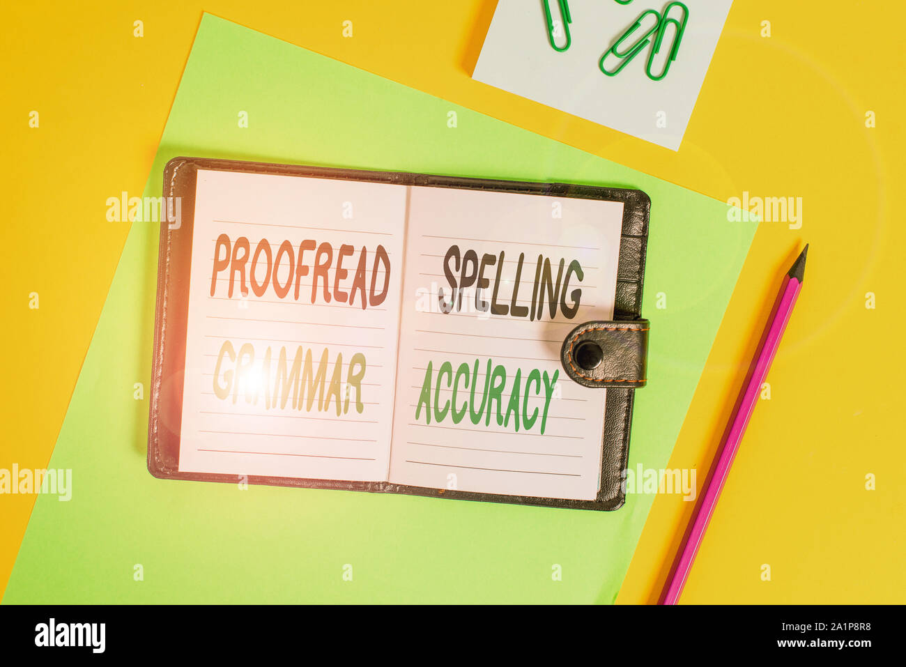 Conceptual hand writing showing Proofread Spelling Grammar Accuracy ...