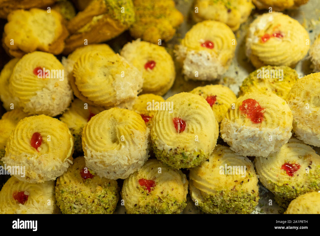 Middle Eastern fresh delicious Cookies showcased Stock Photo - Alamy