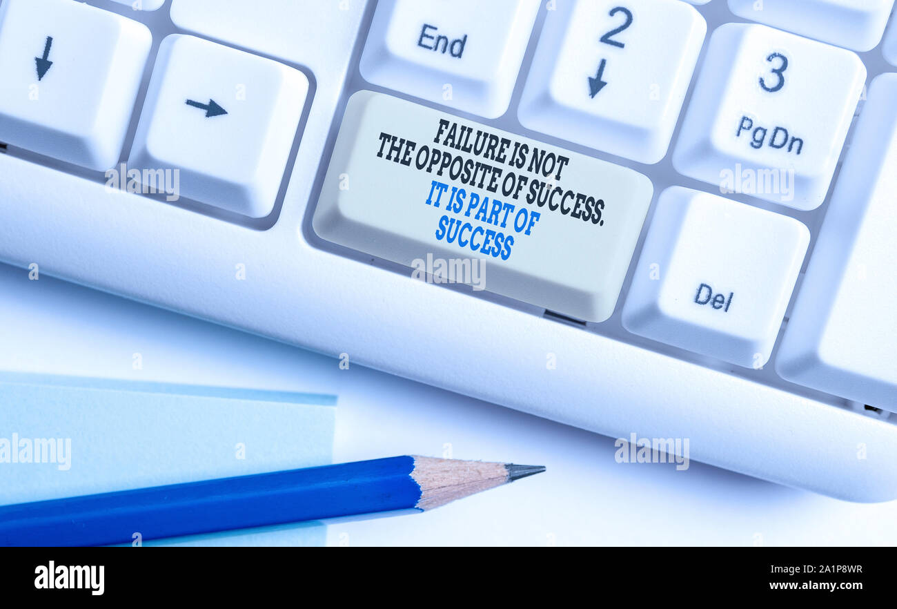 Writing note showing Failure is Not the Opposite of. Business concept ...