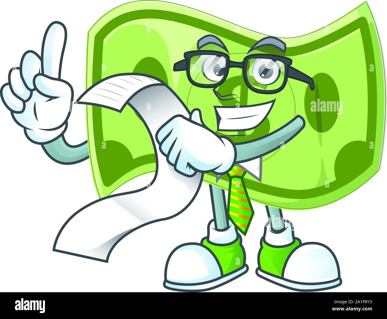 With menu paper money cartoon character mascot style Stock Vector Image ...