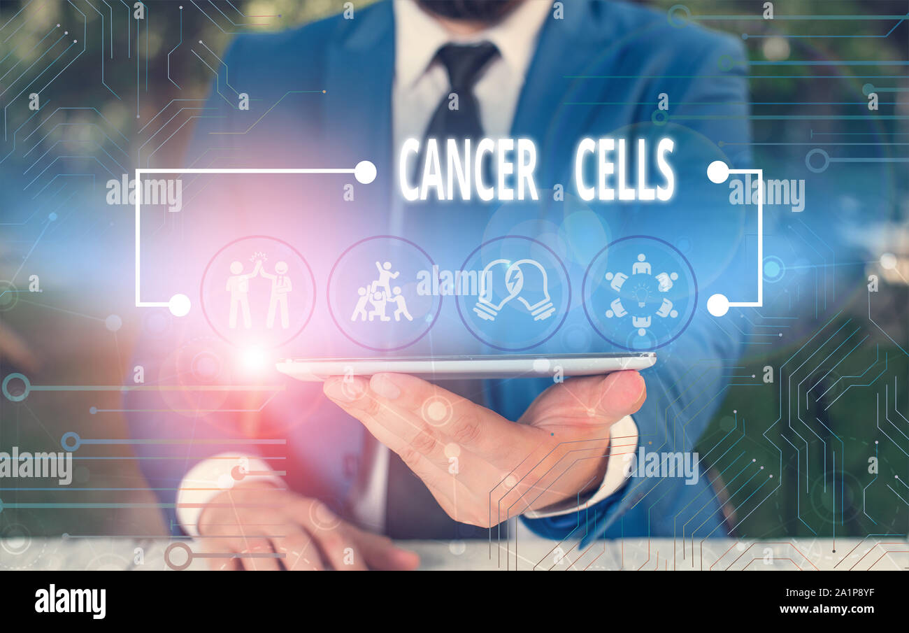Writing note showing Cancer Cells. Business concept for forming solid ...