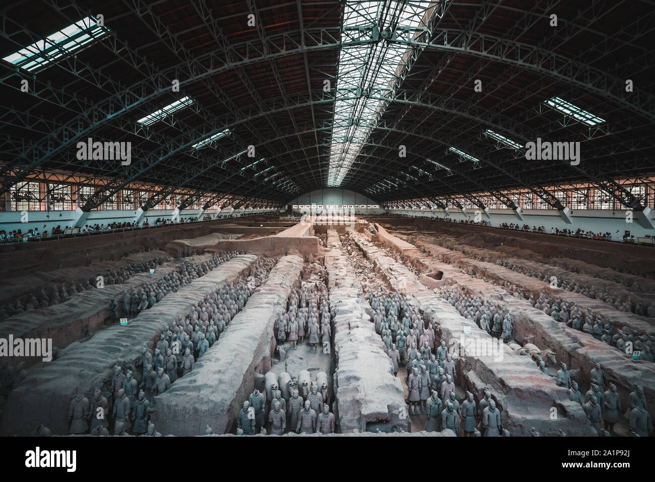 Xian, China - July 2019 : An army of terracota clay soldiers, created ...