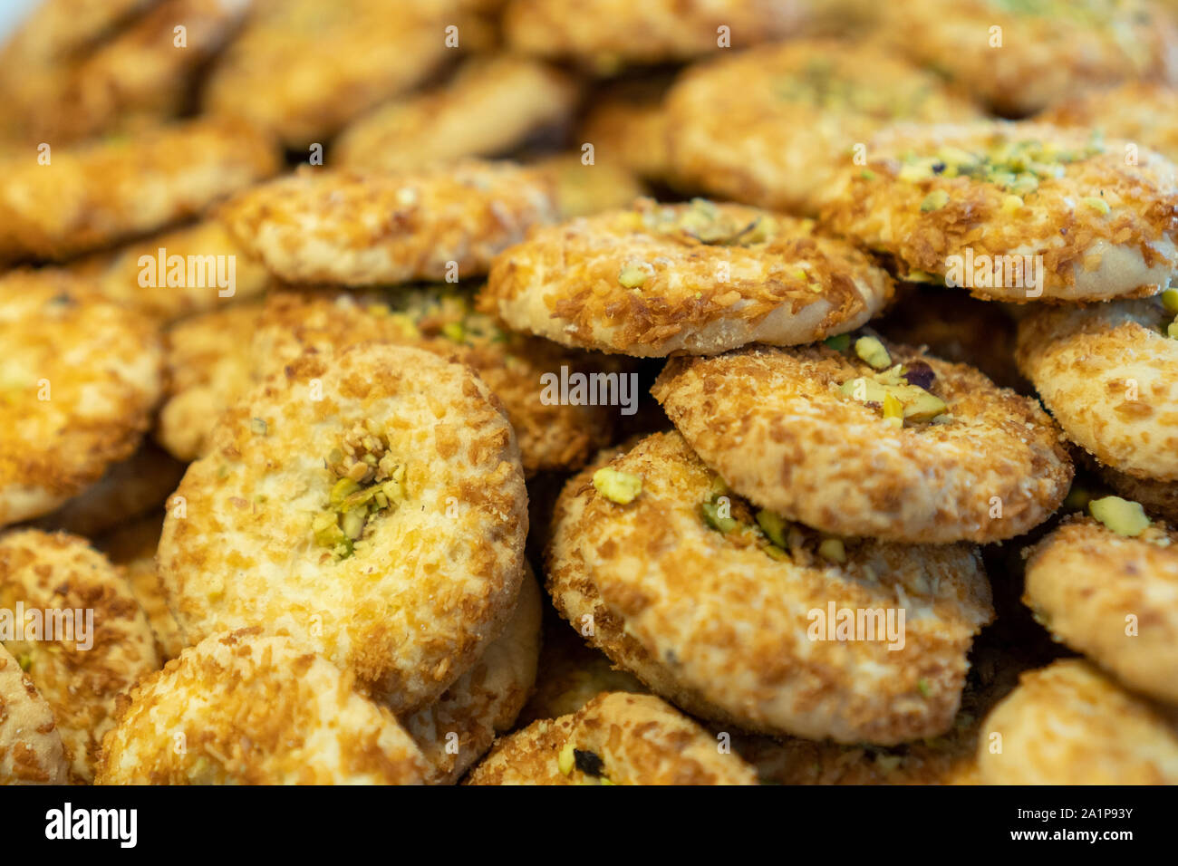 Middle Eastern fresh delicious Cookies showcased Stock Photo - Alamy