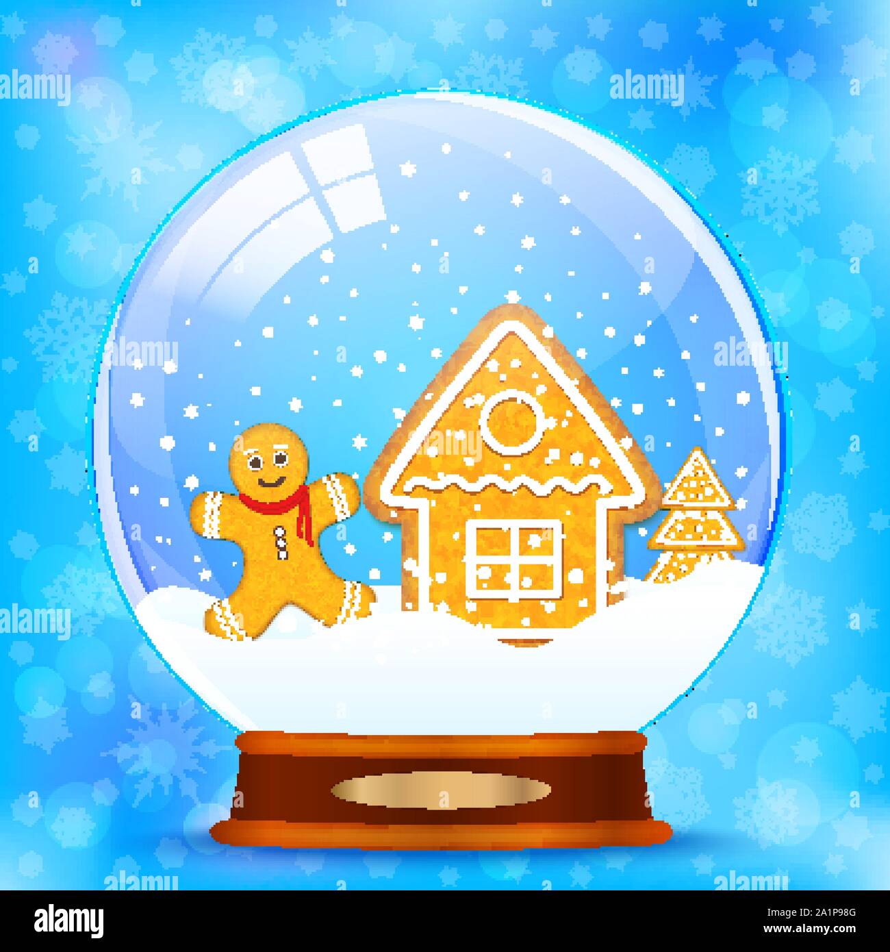 snow globe and gingerbread vector Stock Vector Image & Art - Alamy