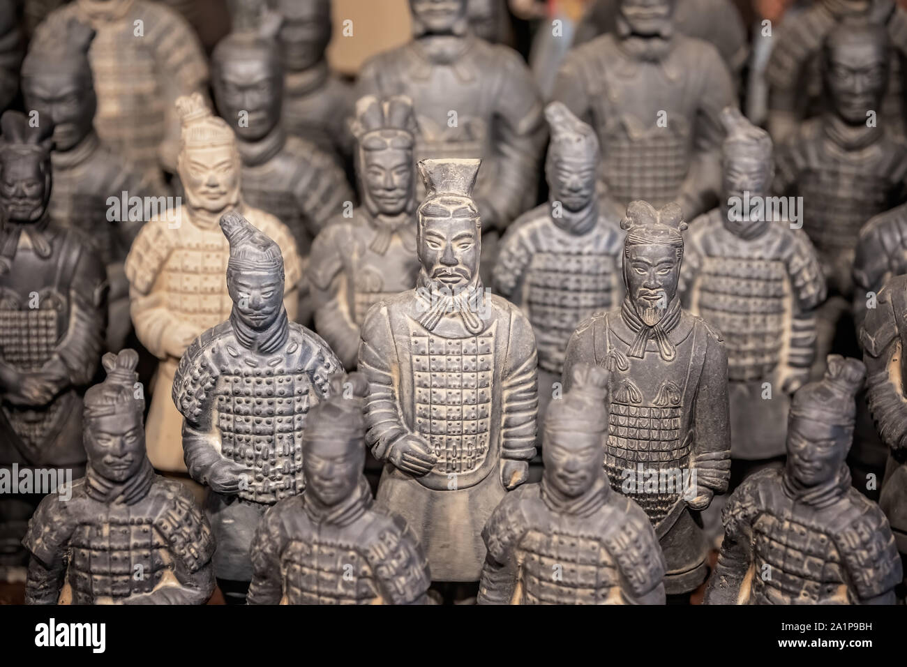 Xian, China - July 2019 : Souvenir mini small figurines of the clay ...