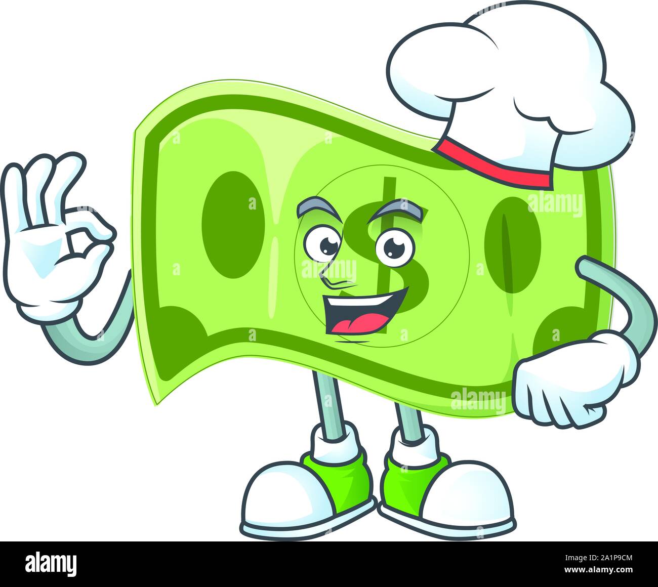 Chef paper money character on white background Stock Vector Image & Art ...