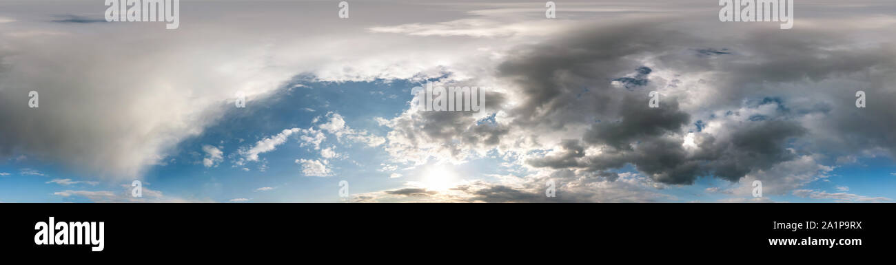 Seamless cloudy blue sky hdri panorama 360 degrees angle view with ...