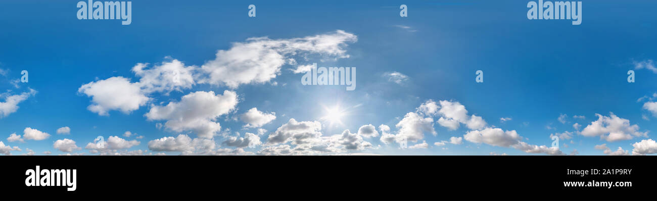 Seamless cloudy blue sky hdri panorama 360 degrees angle view with ...