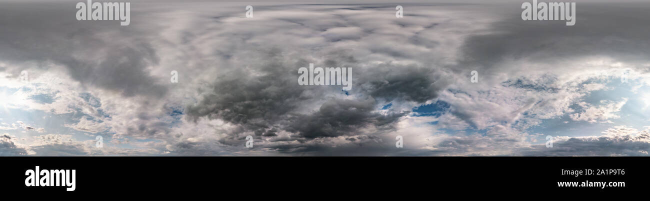 Seamless cloudy blue sky hdri panorama 360 degrees angle view with ...