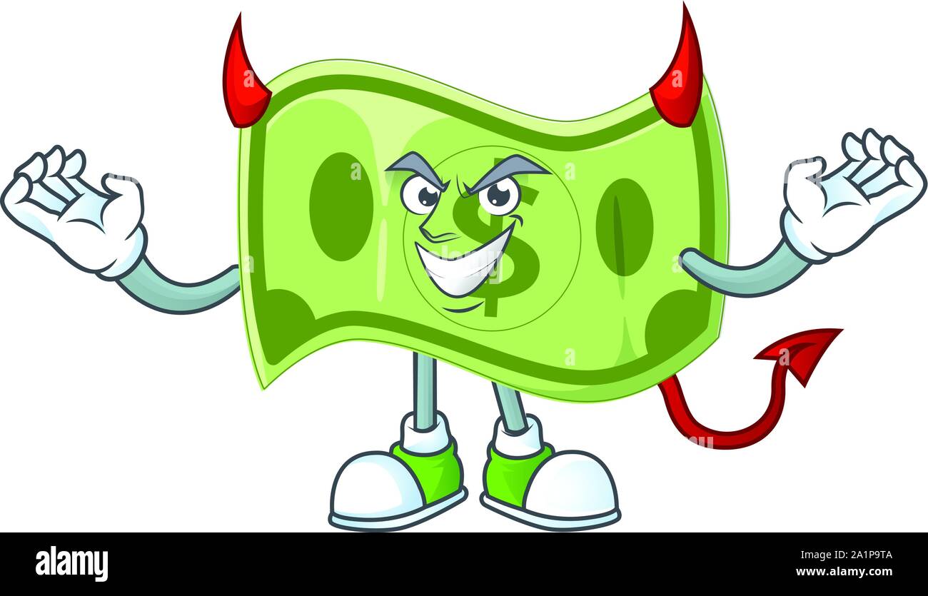 Devil paper money cartoon character mascot style Stock Vector Image ...