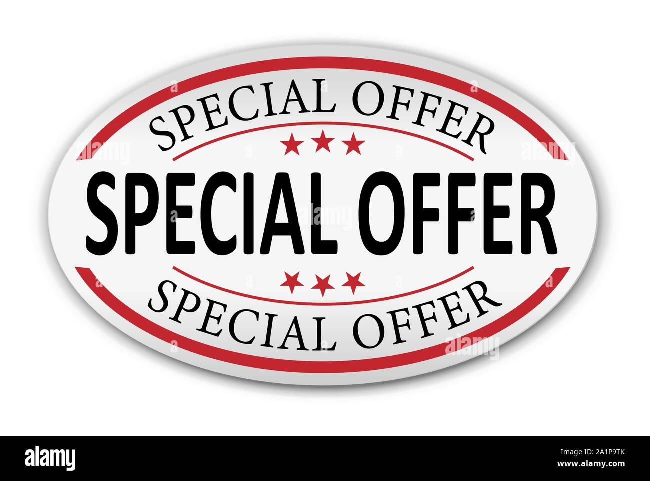 Special Offer Oval sticker paper label vector o a white background ...