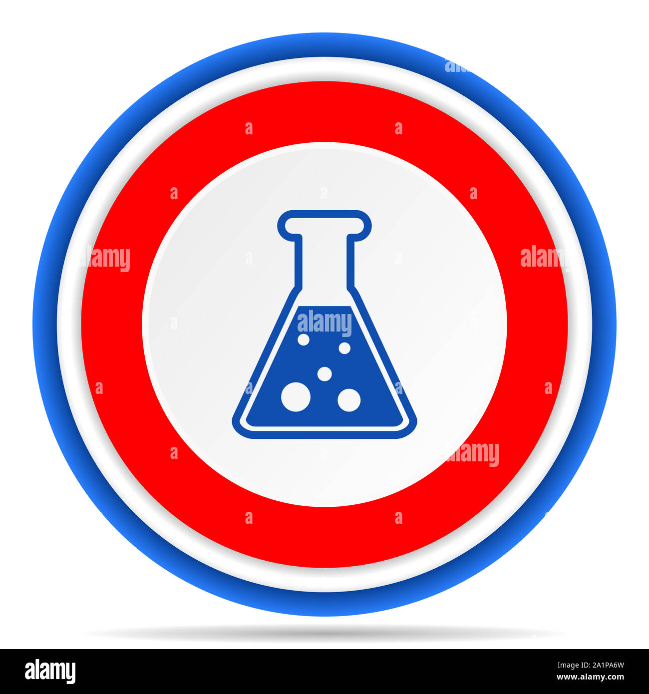 Science, laboratory, chemistry round icon, red, blue and white french ...