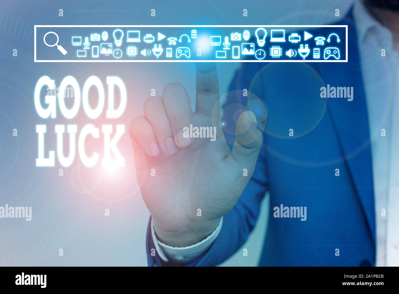 Writing note showing Good Luck. Business concept for A positive fortune ...