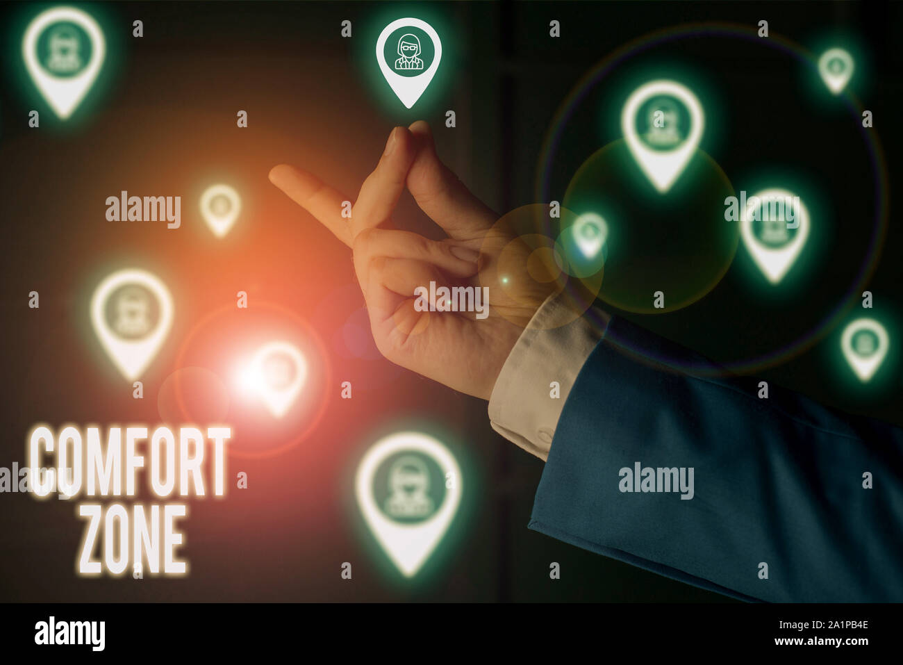 Text sign showing Comfort Zone. Business photo showcasing place or ...