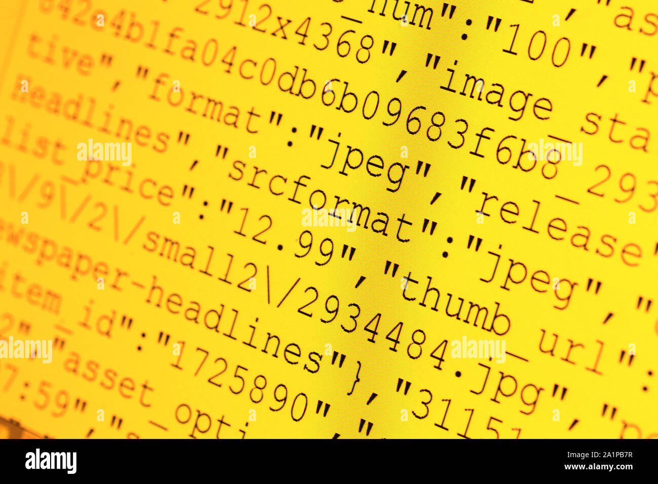 Close up of HTML codes on LED screen Stock Photo - Alamy