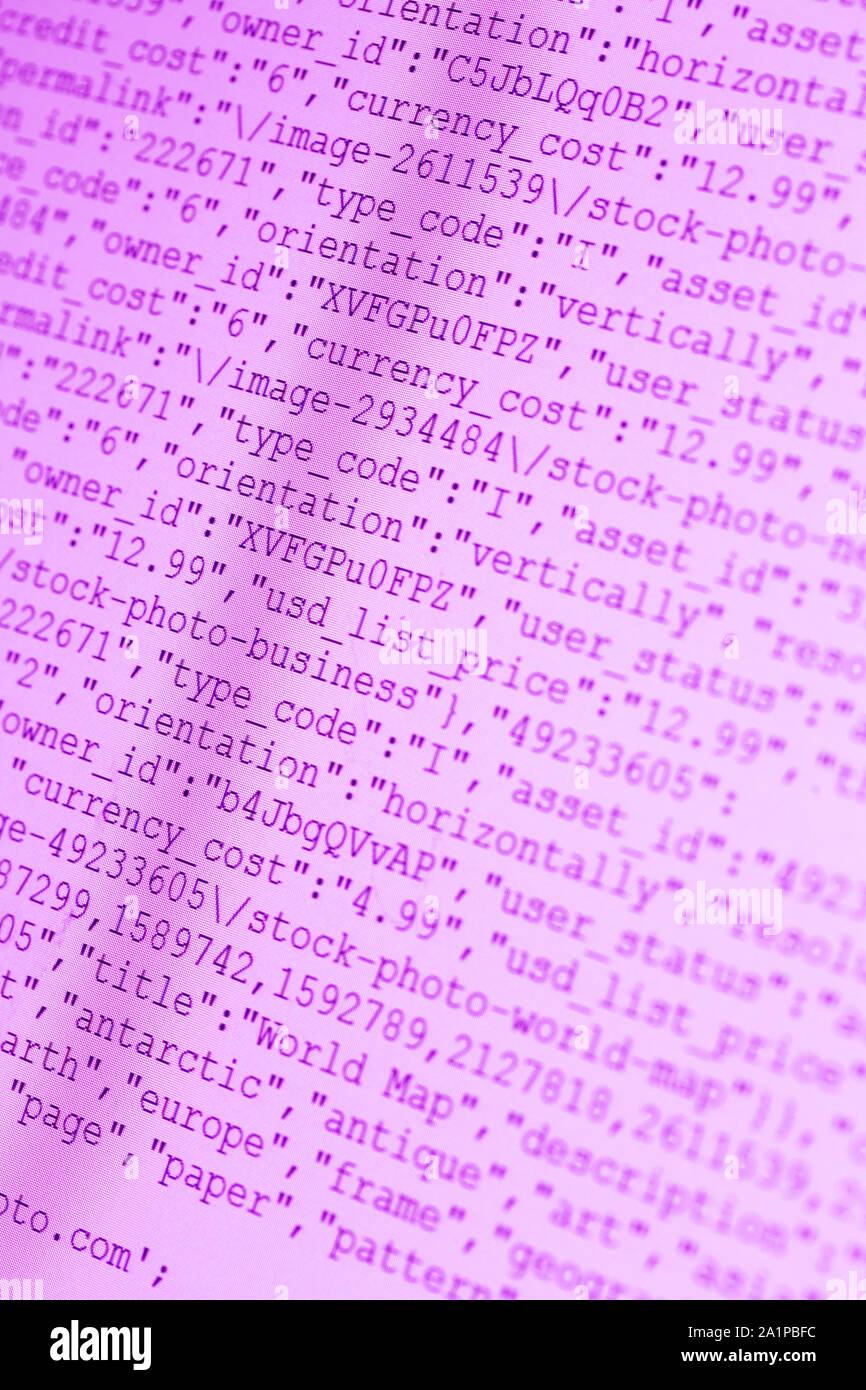 Close up of HTML codes on LED screen Stock Photo - Alamy