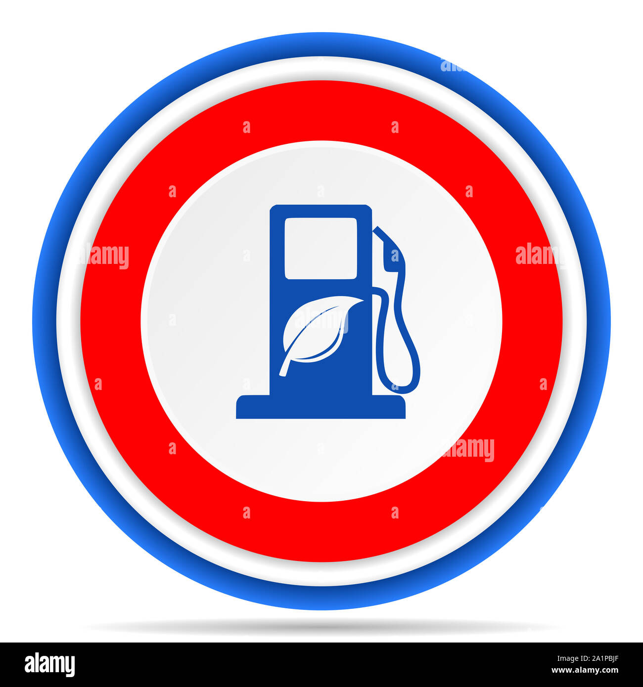 Biofuel round icon, red, blue and white french design illustration for ...