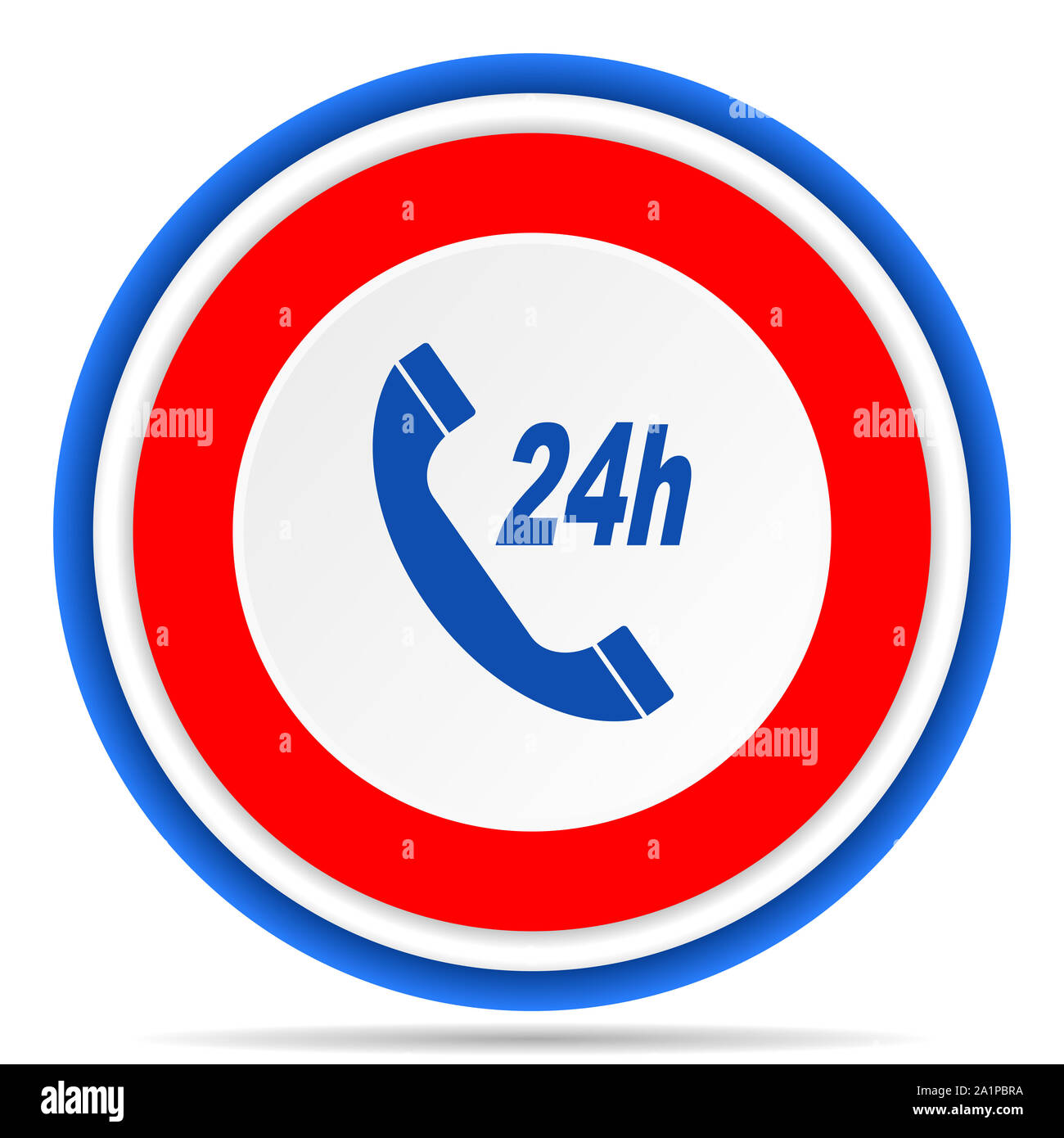 Service round icon, red, blue and white french design illustration for ...