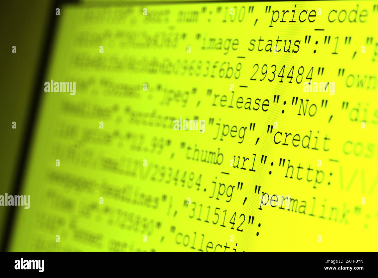 Close up of HTML codes on LED screen Stock Photo - Alamy