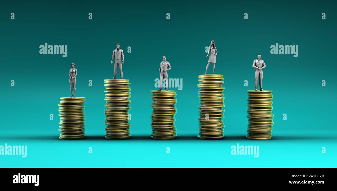 Banking Financial Services with Businessmen Standing on Coins Stock ...