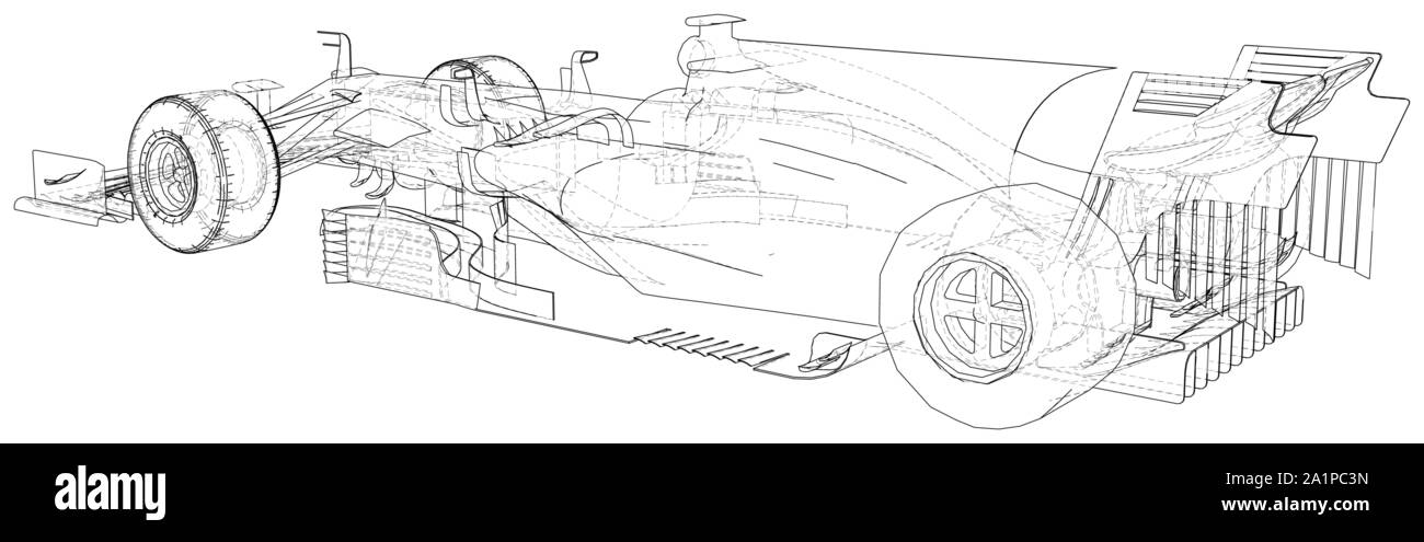 Race car. Wire-frame. EPS10 format. Vector created of 3d Stock Vector ...