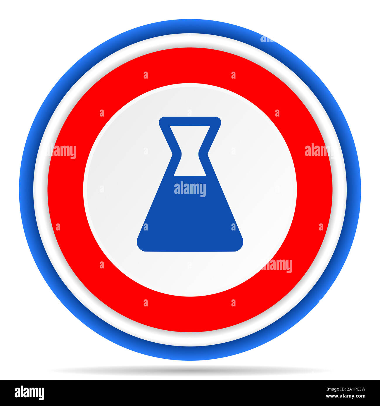 Laboratory round icon, red, blue and white french design illustration ...