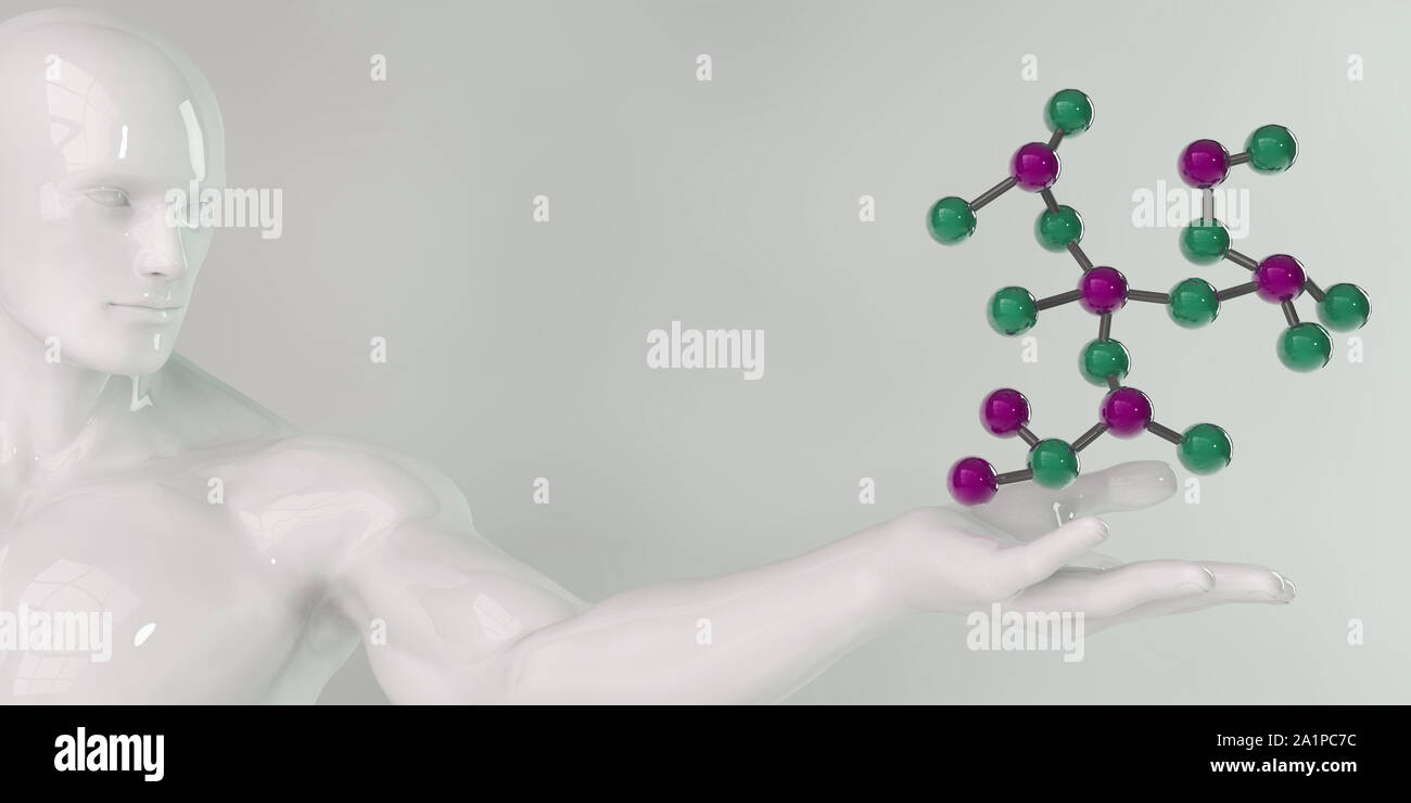 Science and Technology with Man Holding Molecule Stock Photo - Alamy